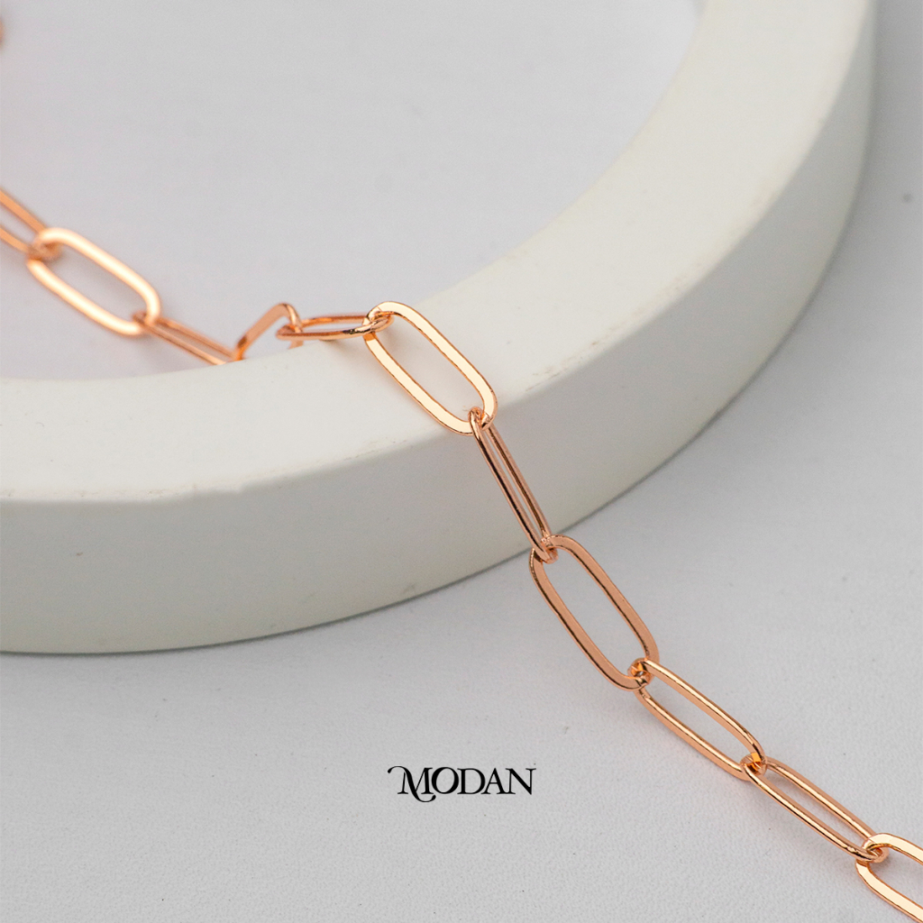 Jual Modan - Paperclip Chain Long Oval Rectangle Unfinished Chain For ...