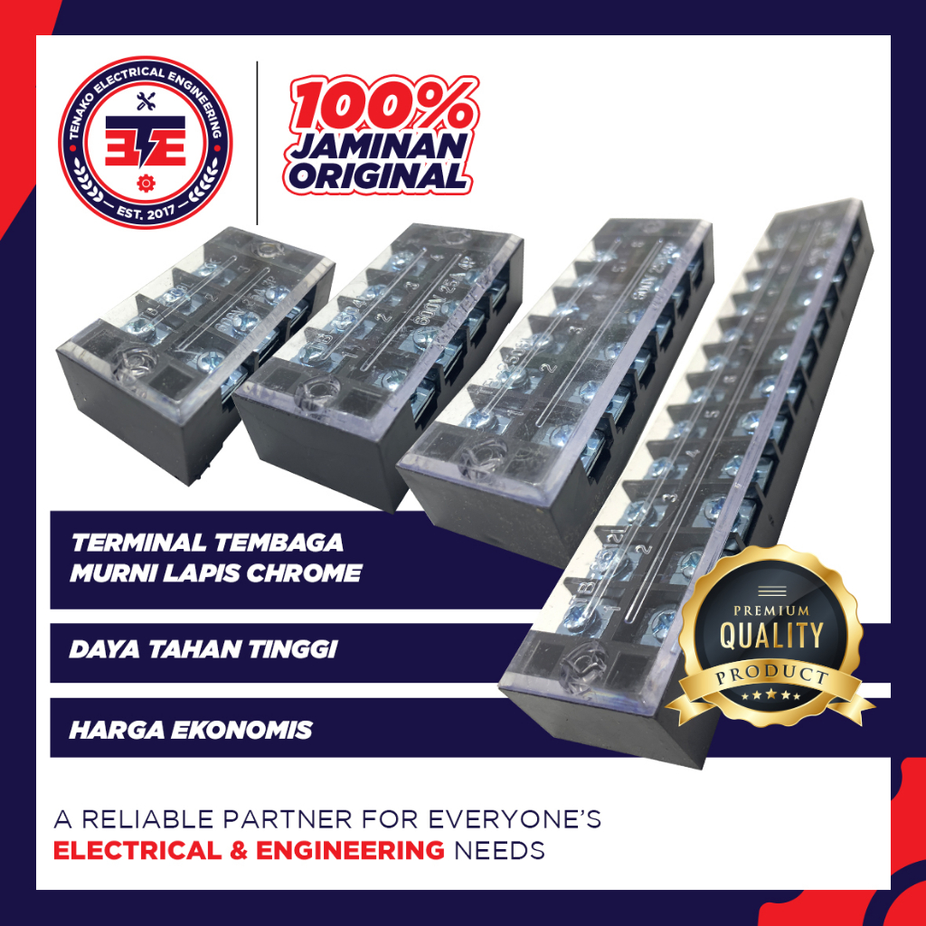 Jual Terminal Block Kaca 25A TB-2503 TB-2504 TB-2506 TB-2512 3P 4P 6P 12P | Shopee Indonesia