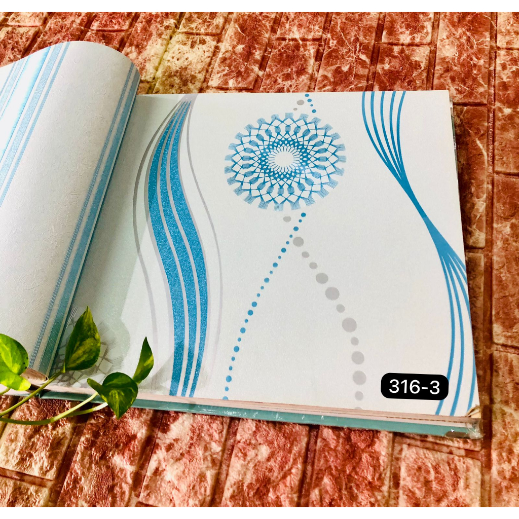 Jual WALLPAPER DINDING SALUR LINGKARAN BULAT BIRU UNGU HIJAU MODERN ...