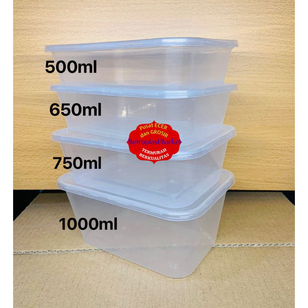 Jual Thinwall Kotak 500ml 650ml 750ml 1000ml 1500 Ml Food Grade Kotak