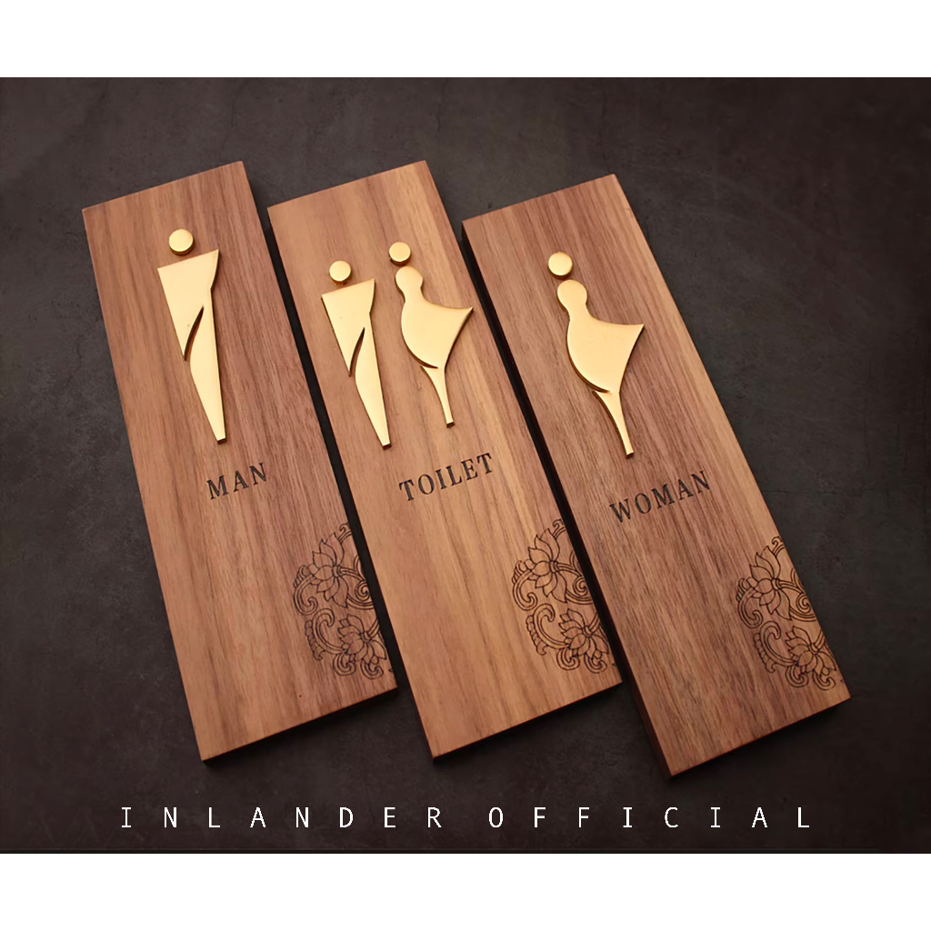 Jual Sign Board Papan Kayu Dekorasi Tanda Toilet Kamar Mandi Akrilik ...