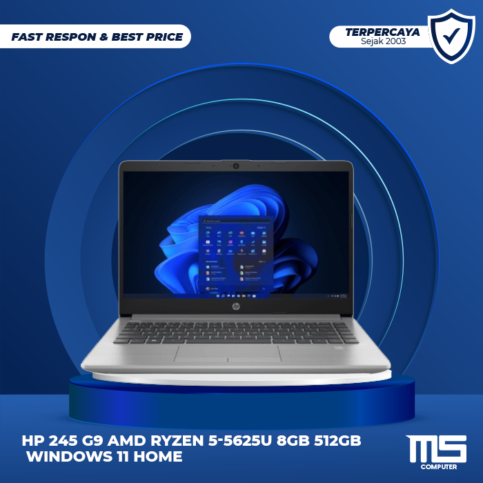 Jual HP 245 G9 AMD Ryzen 5-5625U 8GB 512GB Windows 11 Home | Shopee ...