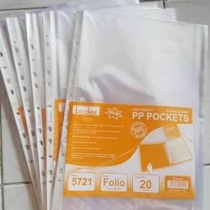 Jual PP Pocket / Sheet Protector / Glass Clear Bening Folio- BINDEX ...
