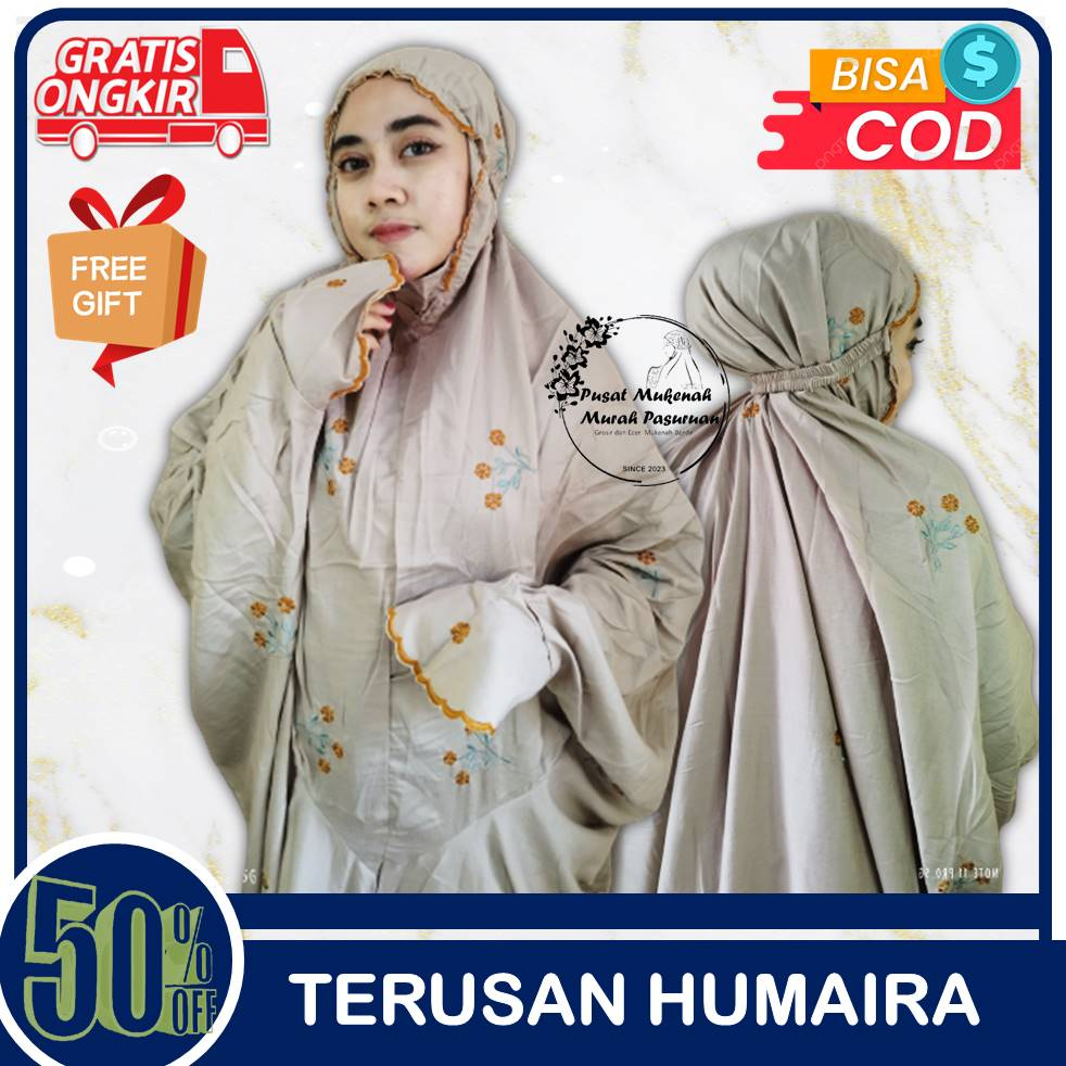 Jual MUKENAH TERUSAN/LAJURAN DEWASA JUMBO MOTIF BORDIR HUMAIRO | Shopee ...