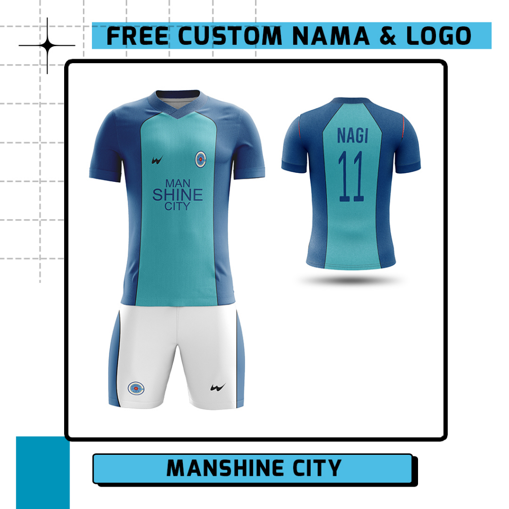 Jual Baju Kaos Tshirt Jersey Club Blue Lock Manshine City Pria Full ...
