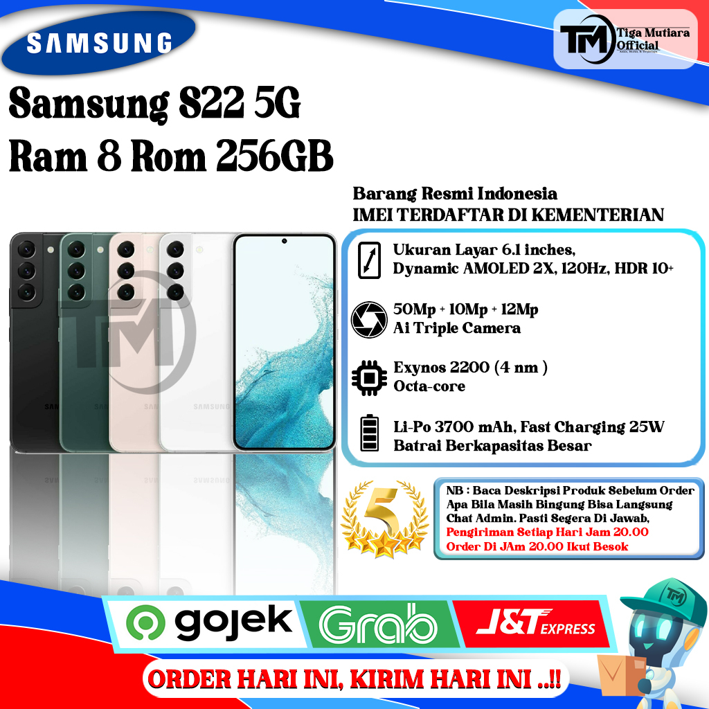 Jual Samsung S22 5G Ram 8 Rom 128GB | 256GB Segel Original & Bergaransi Resmi | Shopee Indonesia