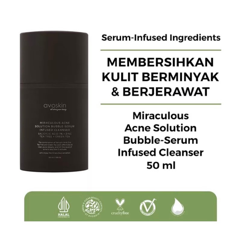Jual [new] Avoskin Miraculous Acne Solution Bubble Serum Infused ...