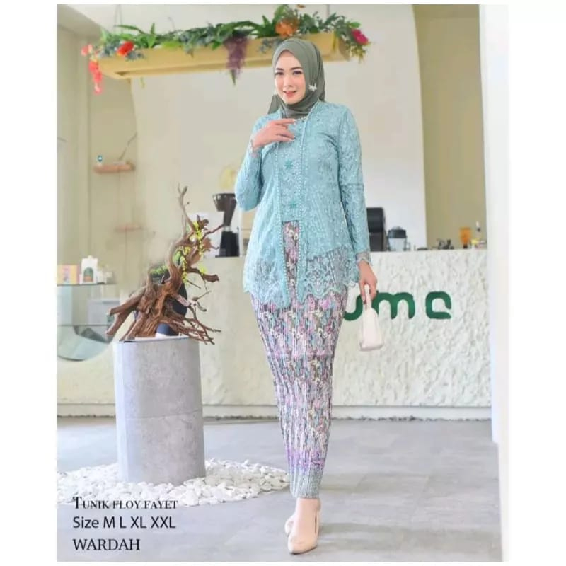 Jual Ready Tunik Floy Tille Modern//Set Tunik Kutu baru//Kebaya Pesta ...