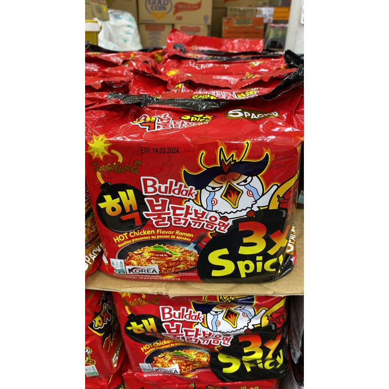 Jual samyang buldak 3x spicy isi 5 pack 700gr / ramen kimchi 600gr ...