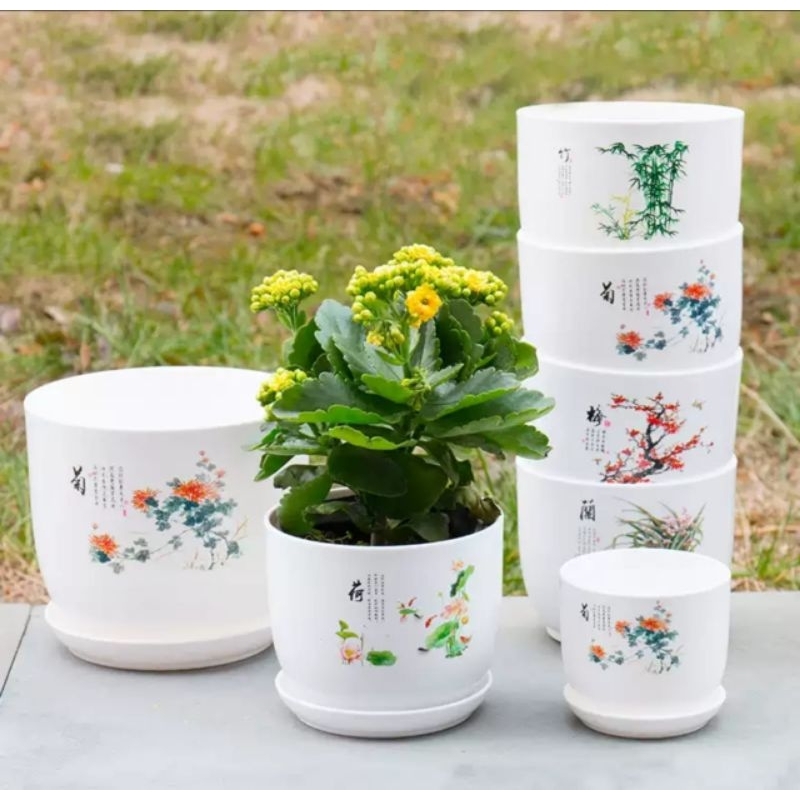 Jual POT BUNGA TANAMAN BULAT PUTIH CHINA (7cm) mini | Shopee Indonesia