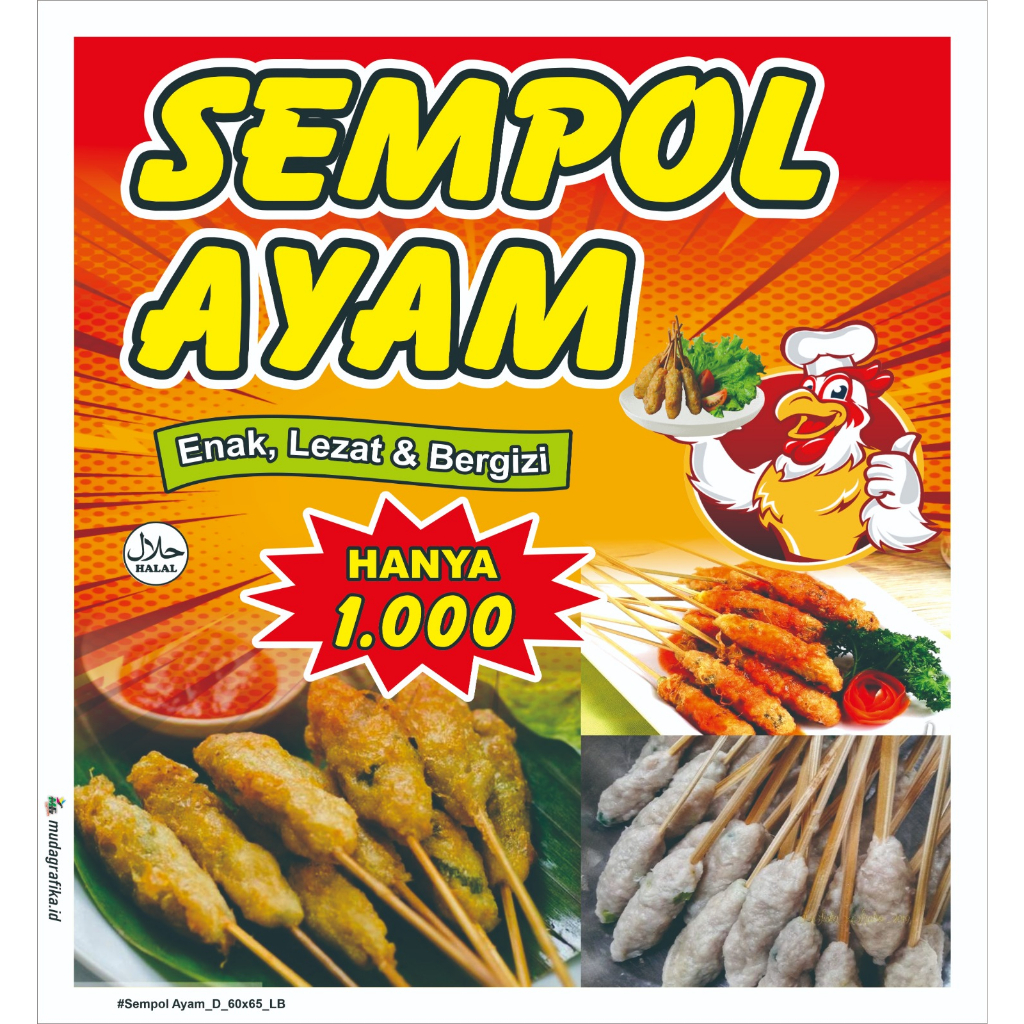 Jual Spanduk Jajanan Receh, SEMPOL AYAM | Shopee Indonesia