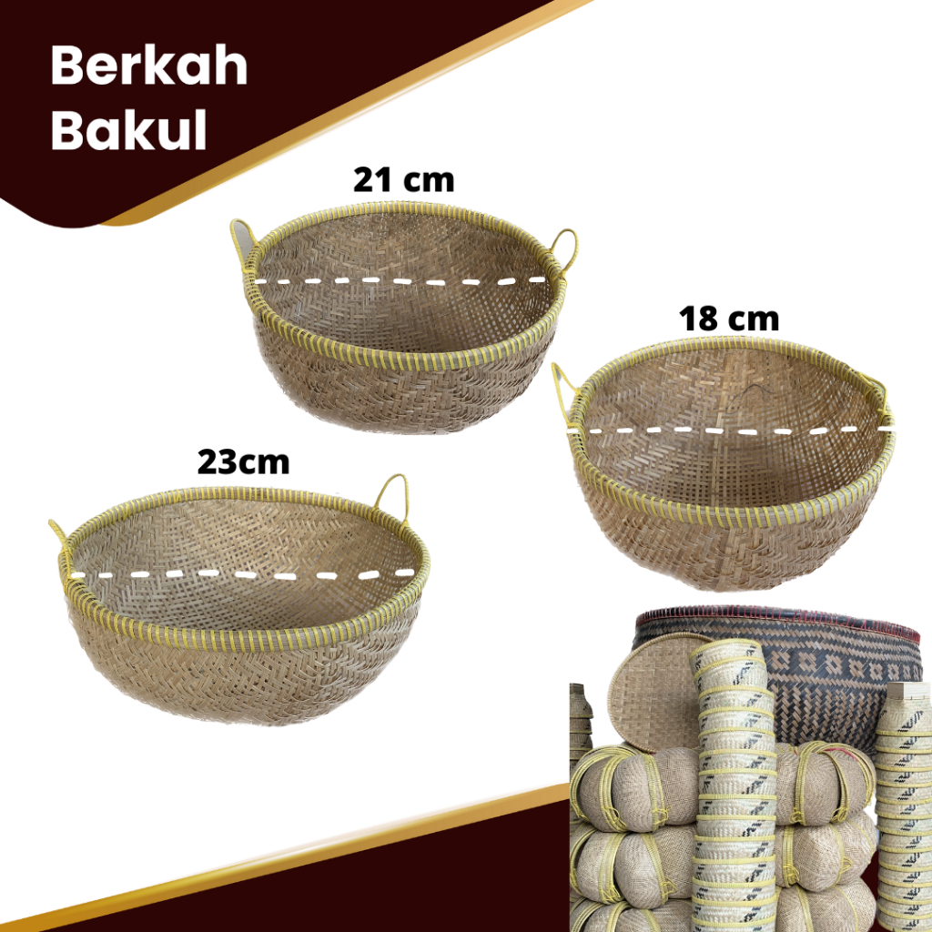 Jual Tanggok atau furing anyaman bambu 1 set 3 ukuran 24 cm, 26 cm, dan 28 cm | Shopee Indonesia