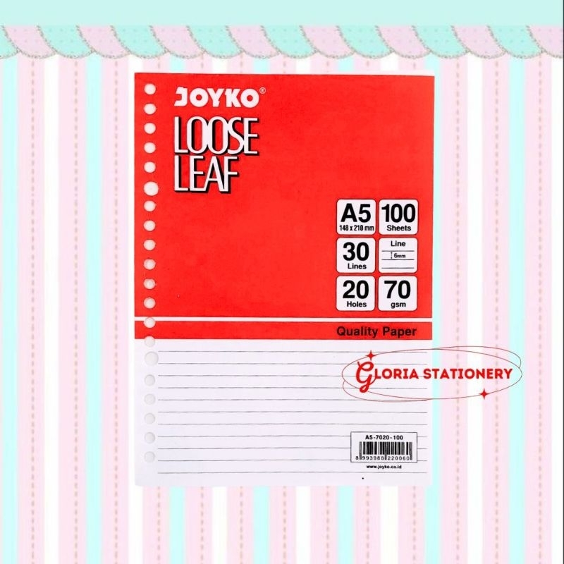 Jual Joyko loose leaf A5 100 lembar/ kertas binder A5 100 lembar Joyko | Shopee Indonesia