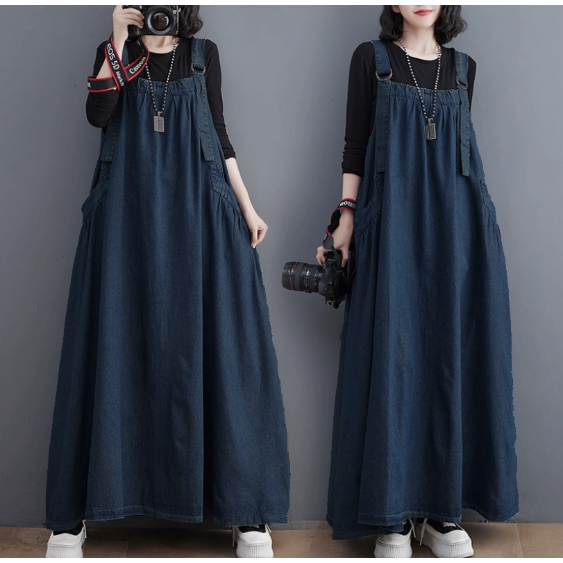 Jual LC300 Premium Oversized Jeans Jumpsuit Rok Polos | Shopee Indonesia