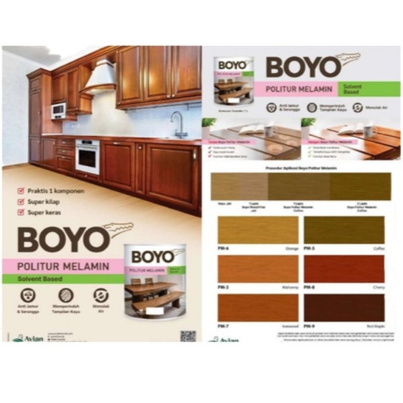 Jual BOYO POLITUR MELAMINE SUPER KILAP-PM3 MAHONY | Shopee Indonesia