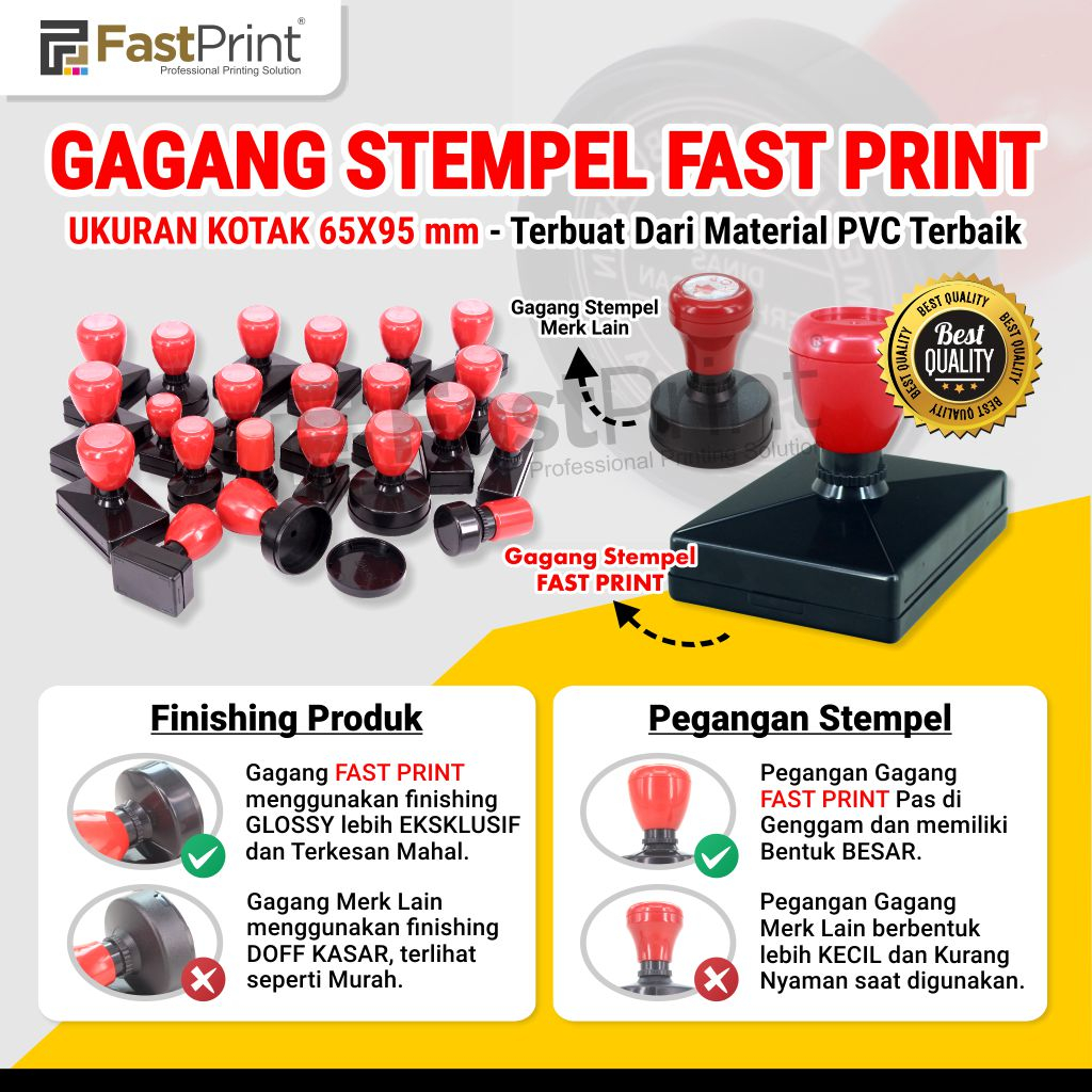 Jual Fast Print Gagang Stempel Flash Model Kotak 65X95MM | Shopee Indonesia