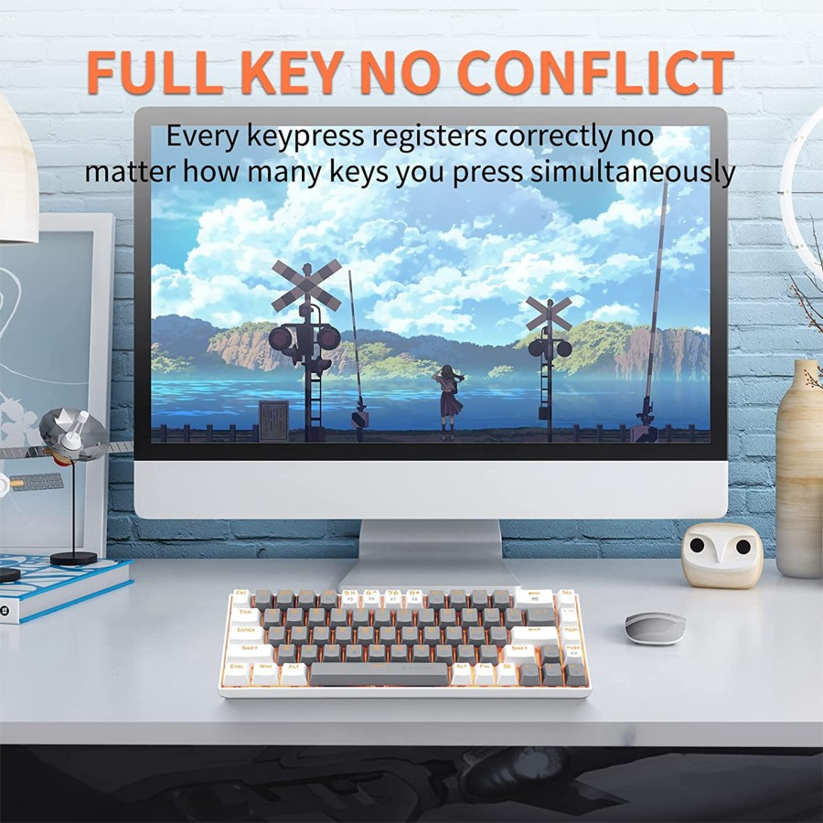 Jual E-YOOSO Z-686 MECHANICAL KEYBOARD 68 KEY SINGLE LIGHT | Shopee ...