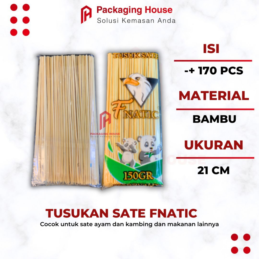 Jual [150 gram]TUSUK SATE | TUSUK SATE BAMBU | TUSUK SATE 21 CM ...