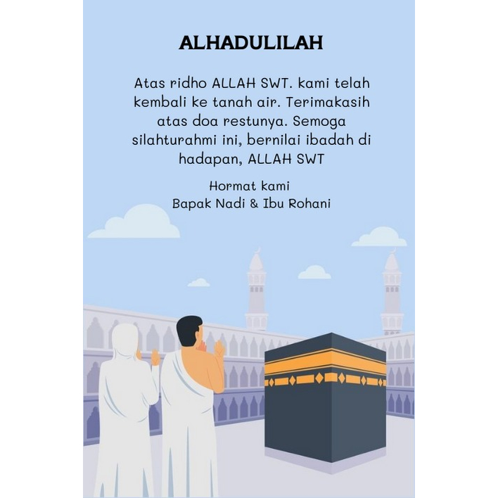 Jual Kartu Ucapan Tasyakuran Haji / Umroh & Stiker Ucapan Tasyakuran ...