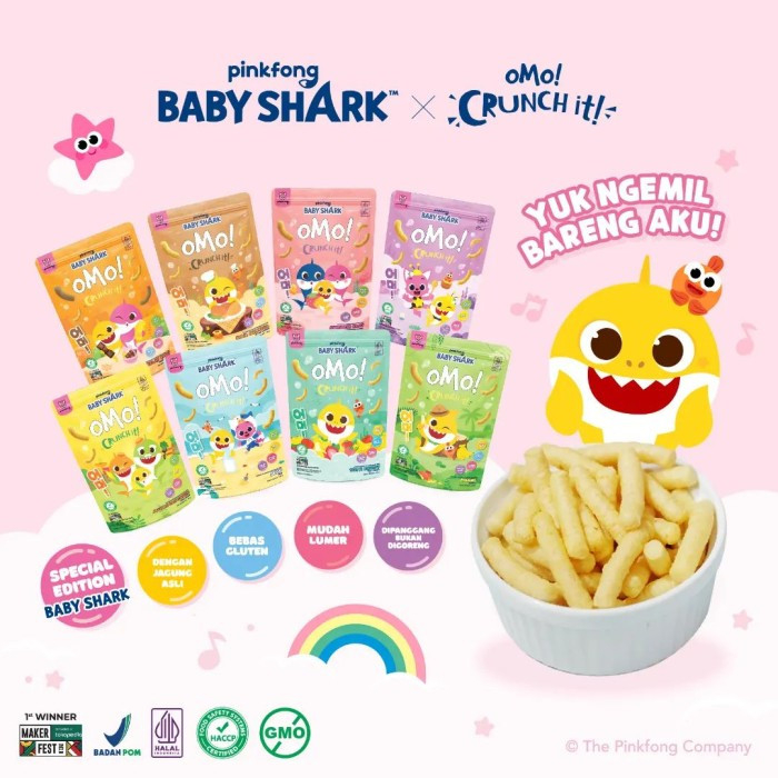 Jual Omo! Crunch x Baby Shark Snack Cemilan Makanan Bayi | Shopee Indonesia