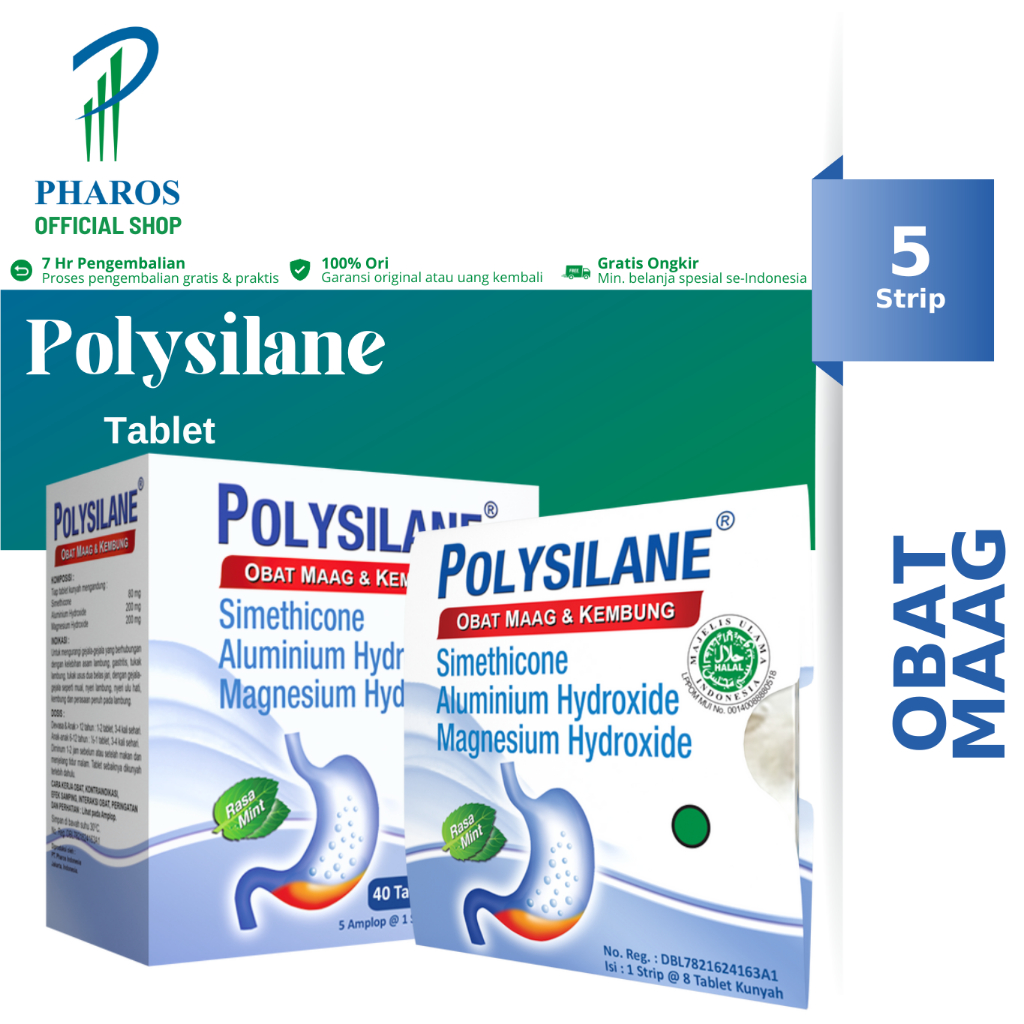 Jual Polysilane Tablet 1 Box/ Suspensi 100ml dan 180ml - Obat Maag dan ...