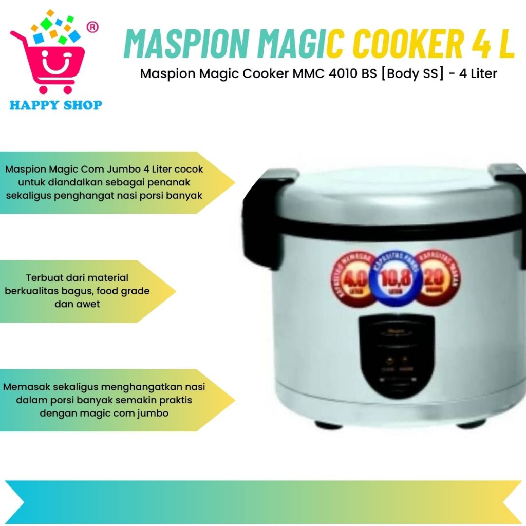 Jual Maspion Magic Cooker MMC 4010 BS [Body SS] - 4 Liter | Shopee Indonesia