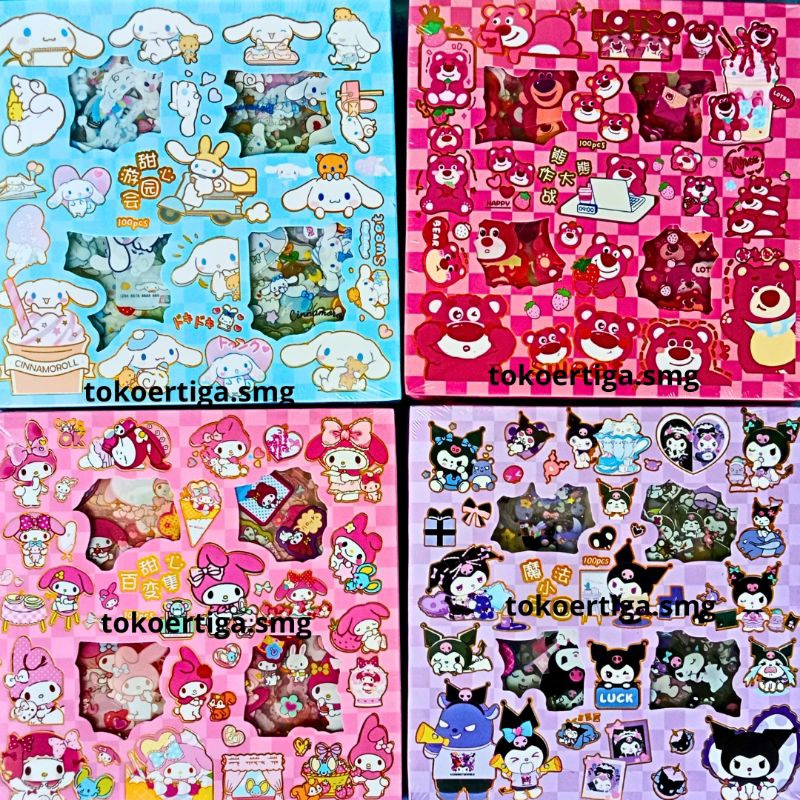 Jual 100 Lembar Stiker Waterproof Sanrio Stiker Lotso Kuromi