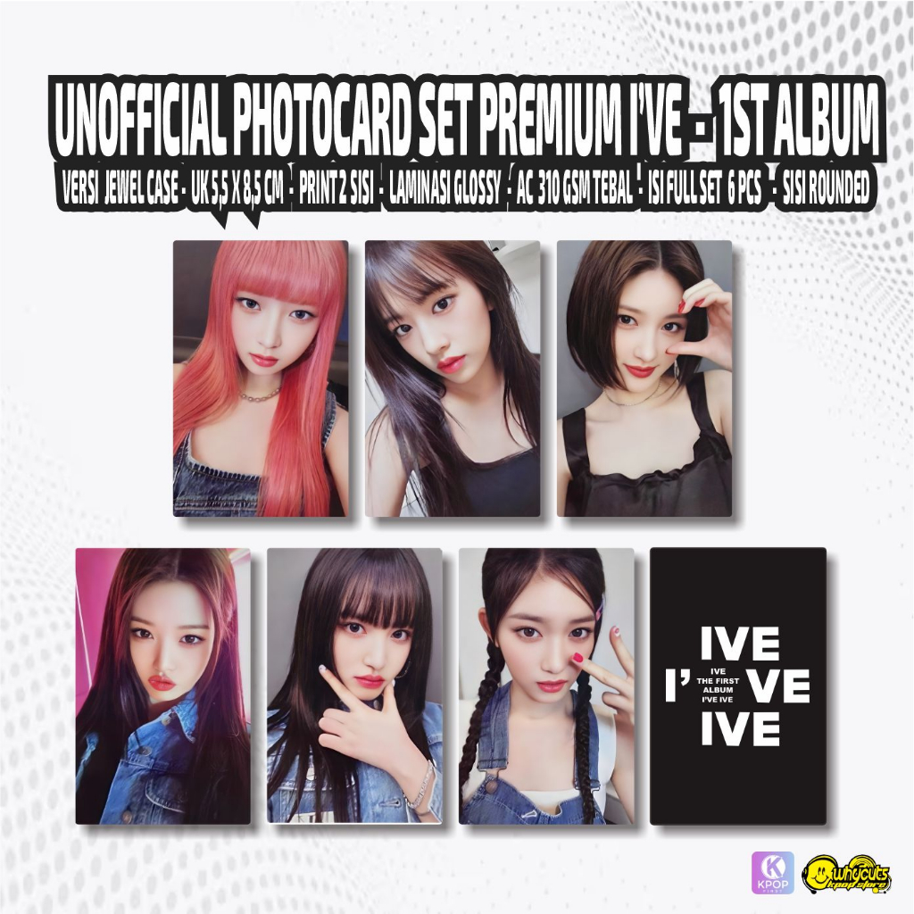 Jual Unofficial Replika Photocard Set Premium IVE 1st Album print 2 sisi laminasi glosy anti air ...