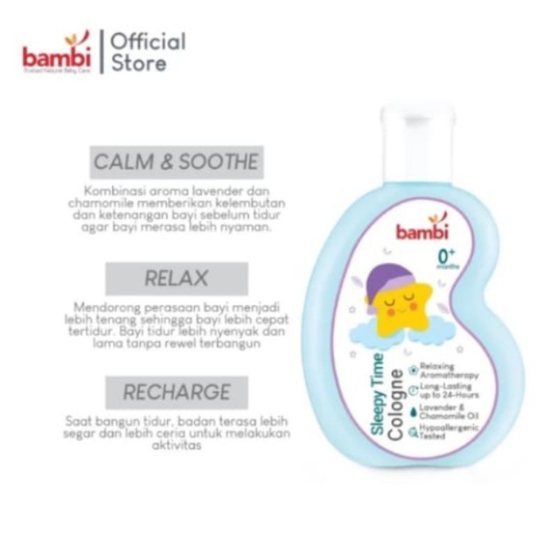 Jual Bambi Baby Sleepy Time Relaxing Cologne 100ml | parfum bayi ...
