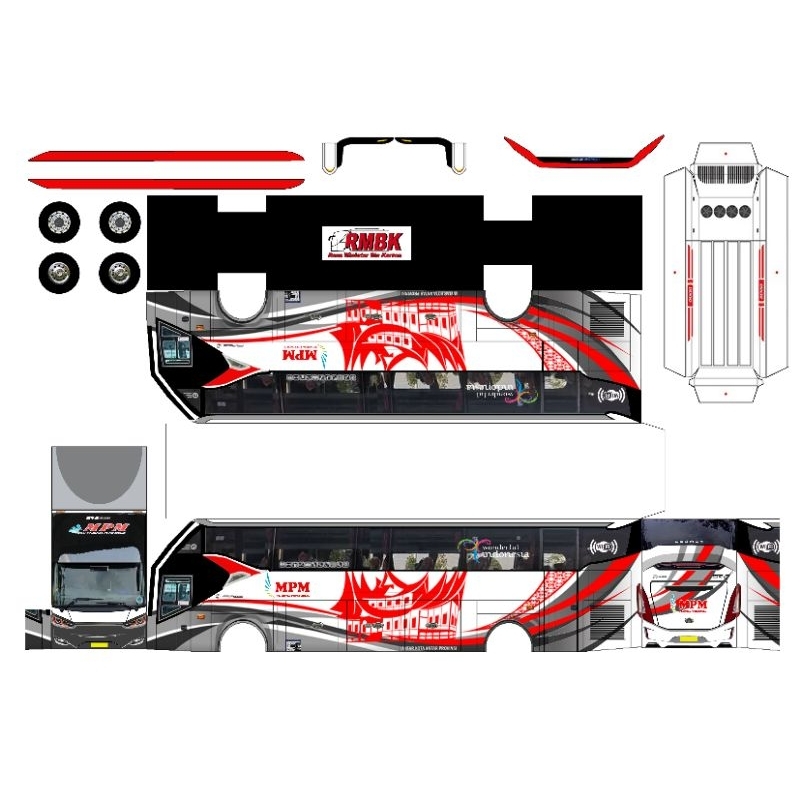 Jual pola papercraft bus skla 50 free LAMINASI GLOSSY | Shopee Indonesia
