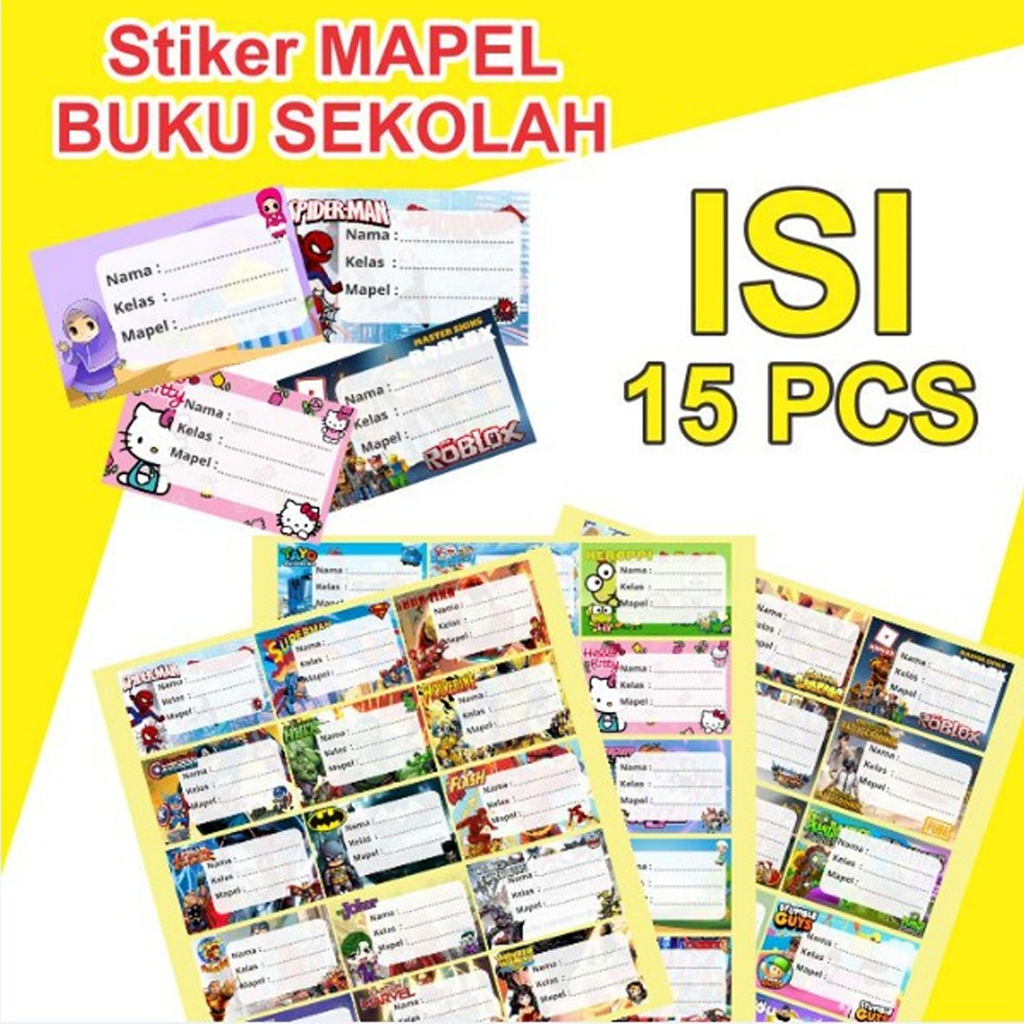 Jual Sticker Label Mapel Karakter Anak Sekolah Murah - Label Pelajaran ...
