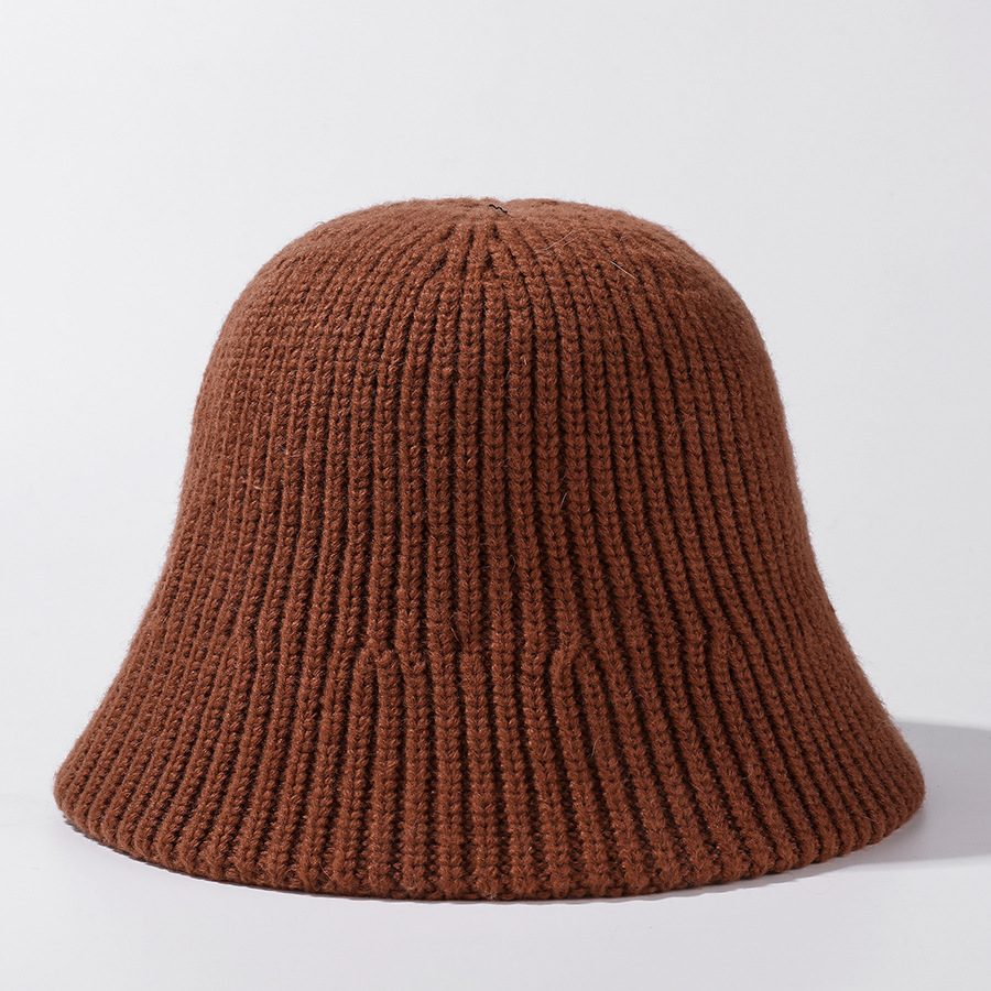 Jual Topi Bucket Rajut Polos Tebal Topi Wanita Korea Bisa Dilipat Topi ...