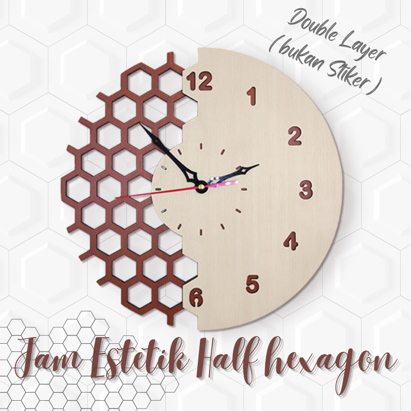 Jual Jam Dinding Estetik Half Hexagon JD0014 | Shopee Indonesia