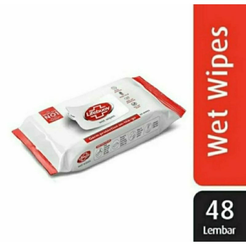 Jual LIFEBOUY WET WIPES ANTIBACTERIAL 48 LEMBAR / TISU BASAH LIFEBOUY HAND BODY 48 LEMBAR ...