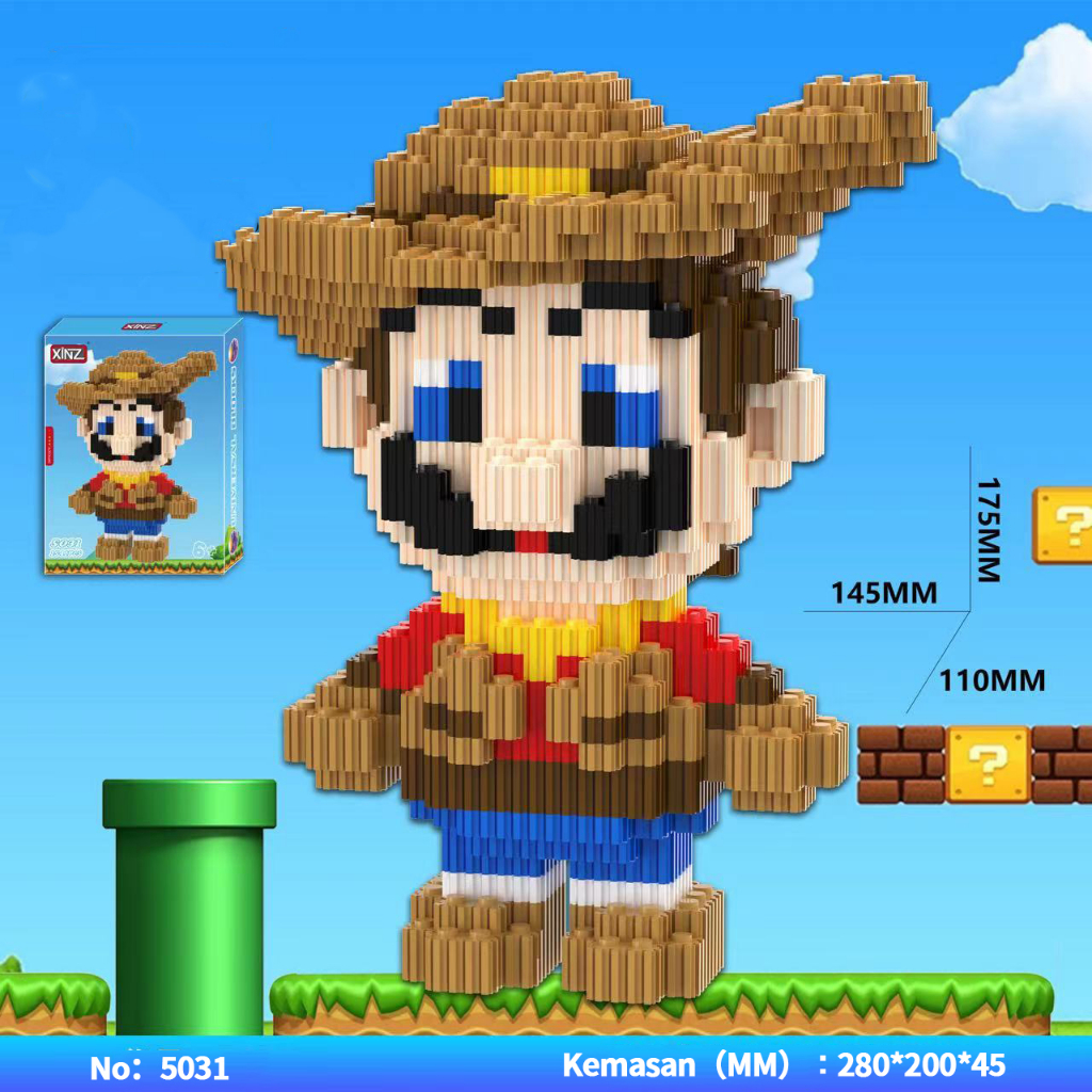 Jual Blok Bangunan Super Mario Kartun Mainan Balok Bricks Susun Mario ...