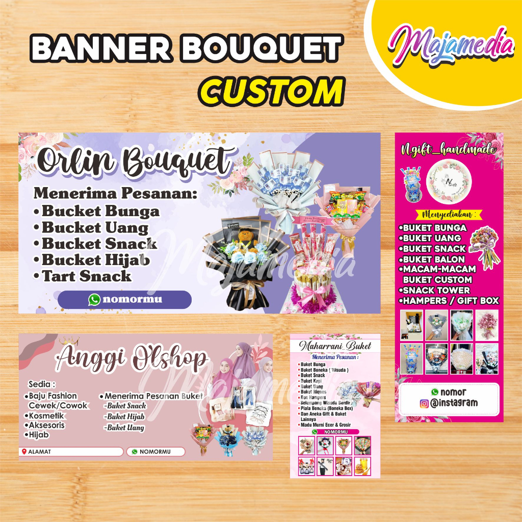 Jual BANNER BUKET BOUQUET CUSTOM | Shopee Indonesia