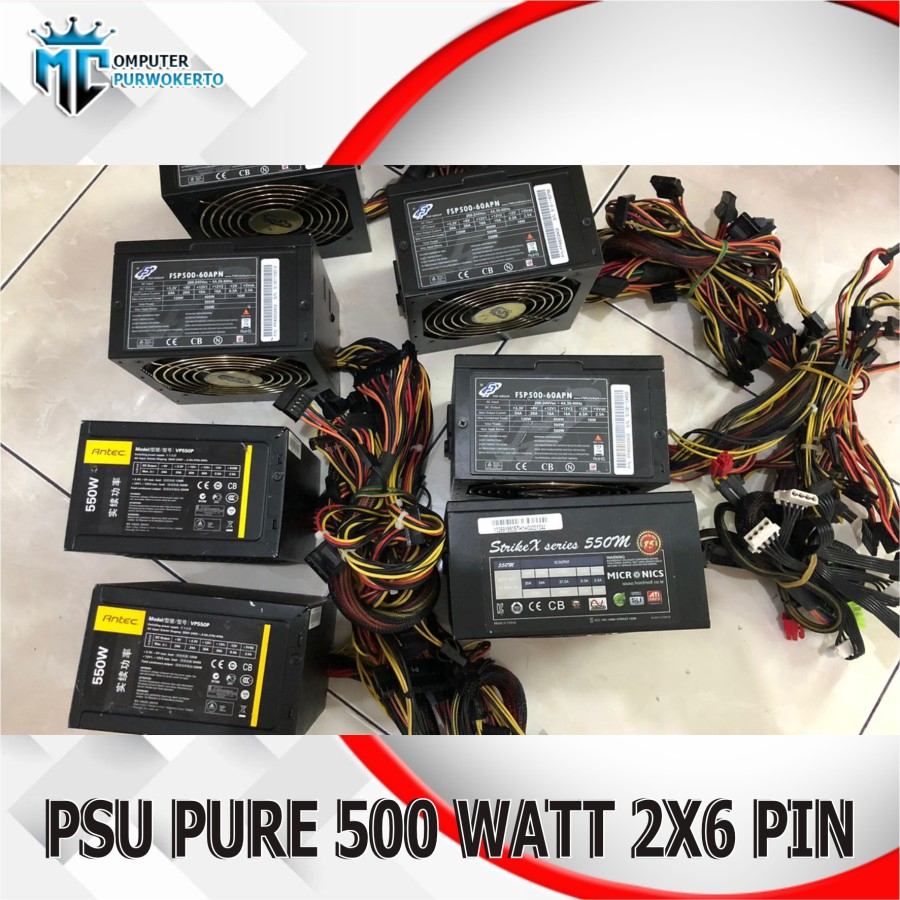 Jual PSU Power Supply Pure 500 Watt 2x6 Pin Power Vga Merk Bagus ...
