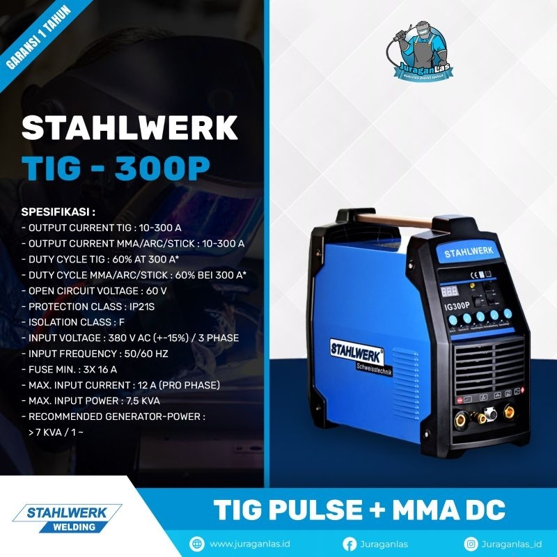 Jual Mesin Las Tig 300P Mesin Las Argon Stahlwerk DC Tig Pulse 300A | Shopee Indonesia