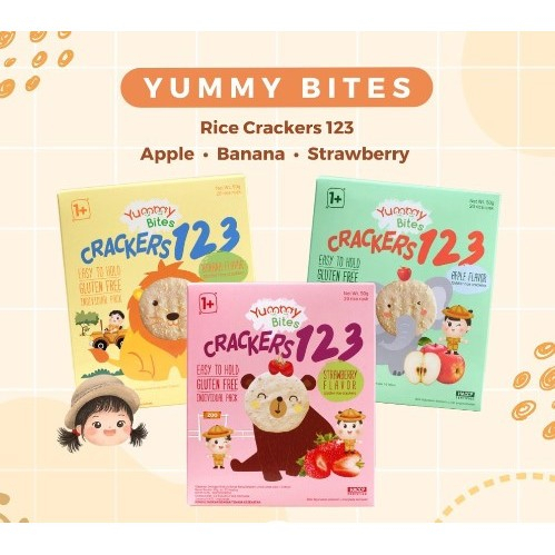 Jual Yummy bites Rice Crackers 123 50 gr 1 th / Yummy bites snack ...