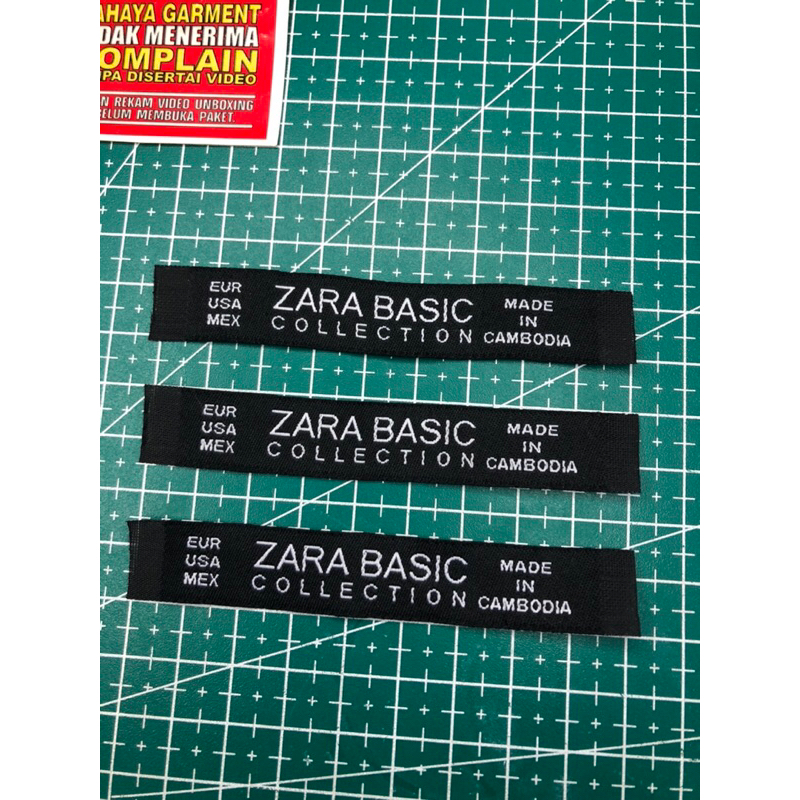 Jual ZARA TAG LABEL WOVEN RAJUT BORDIR COTTON SUPER PREMIUM CO 1X DI ...