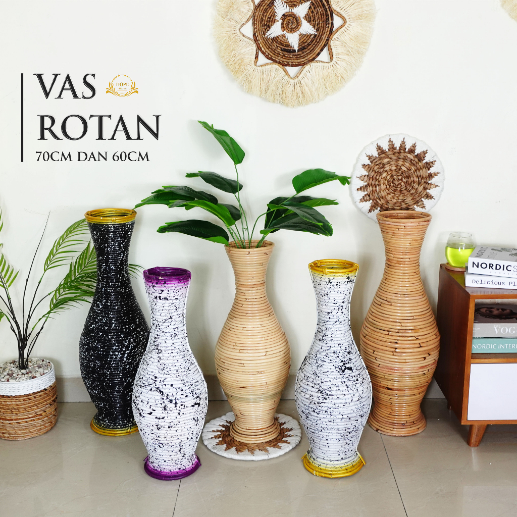 Jual VAS POT GUCI DARI ROTAN 70 & 60CM SANGAT COCOK UNTUK TEMPAT BUNGA ...