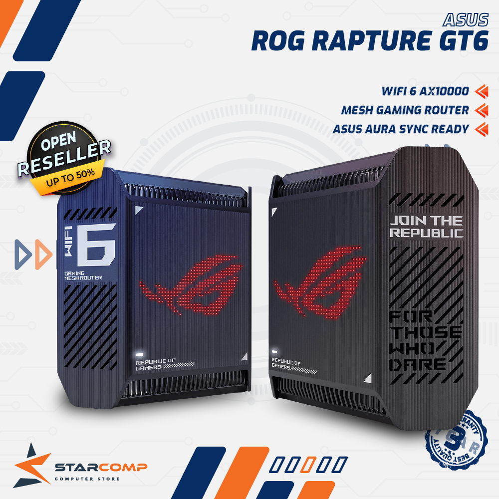 Jual ASUS ROG Rapture GT6 Gaming Mesh System Tri Band Router ROG GT 6 ...
