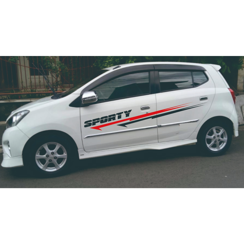 Jual Cutting Stiker Mobil Agya Variasi Aksesoris Body samping Ayla ...