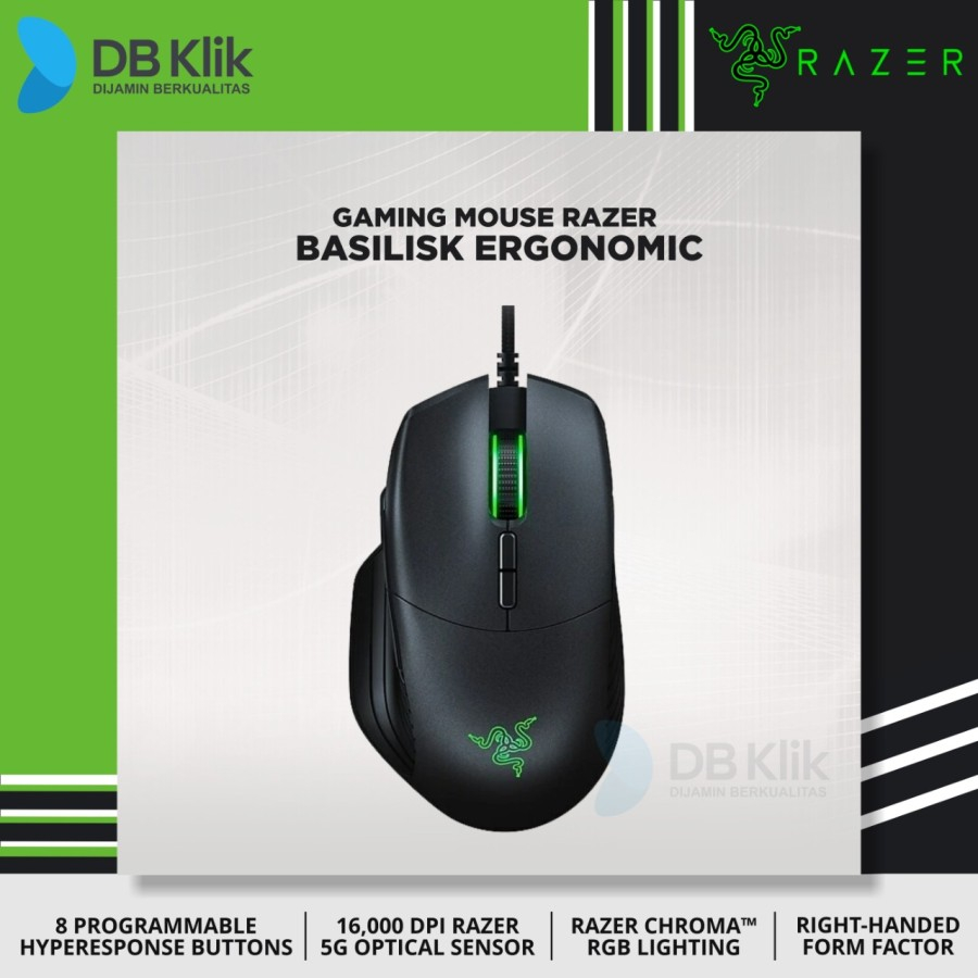 Jual Mouse Gaming RAZER Basilisk Ergonomic Wired 16000DPI 5G Optical ...