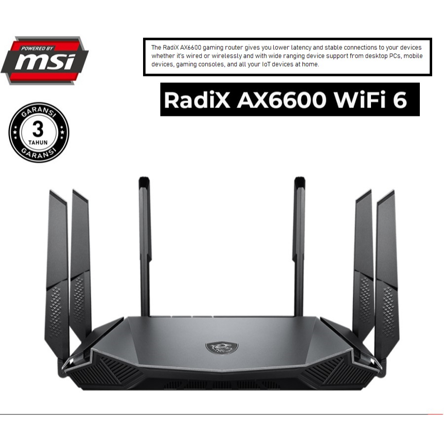 Jual MSI RadiX AX6600 WiFi 6 -Tri-Band Gaming Router AX6600 | Shopee ...