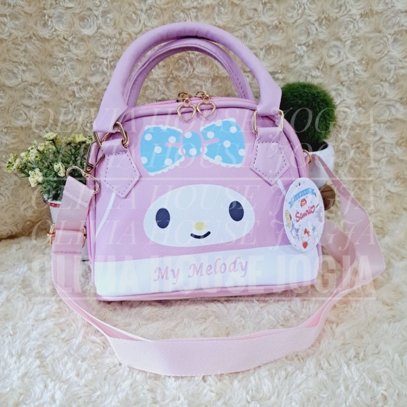 Jual Tas Slempang My Melody Oval Leather Tas Tenteng My Melody Pink Tas ...