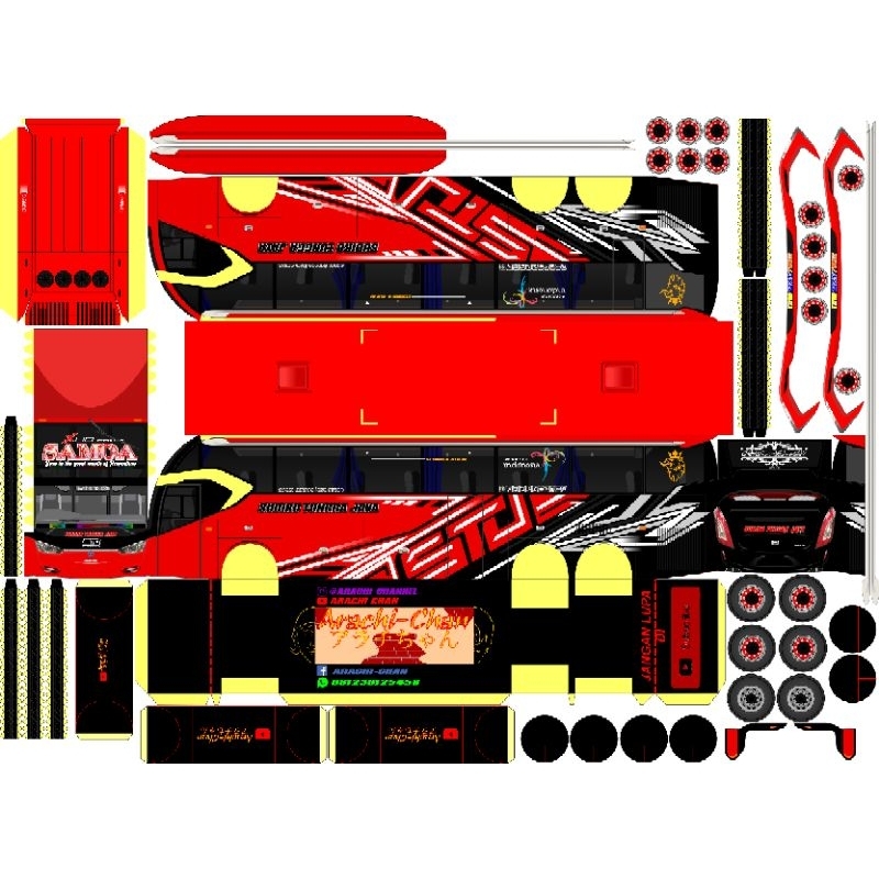 Jual POLA PAPERCRAFT BUS TERMURAH BISA COD/ PAPER BUS SKALA50 | Shopee ...
