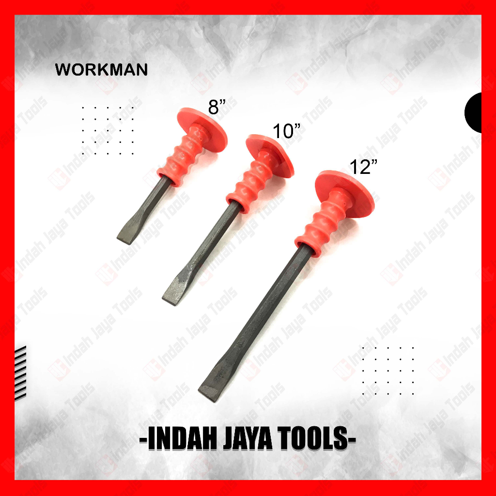 Jual WORKMAN Pahat Beton Topi 8 10 12 Inch - Gagang Bulat Gepeng Rata ...