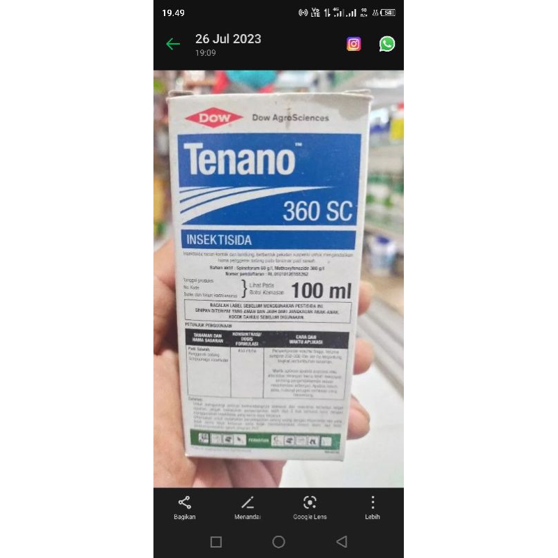 Jual obat pertanian insektisida TENANO lama 100ml | Shopee Indonesia