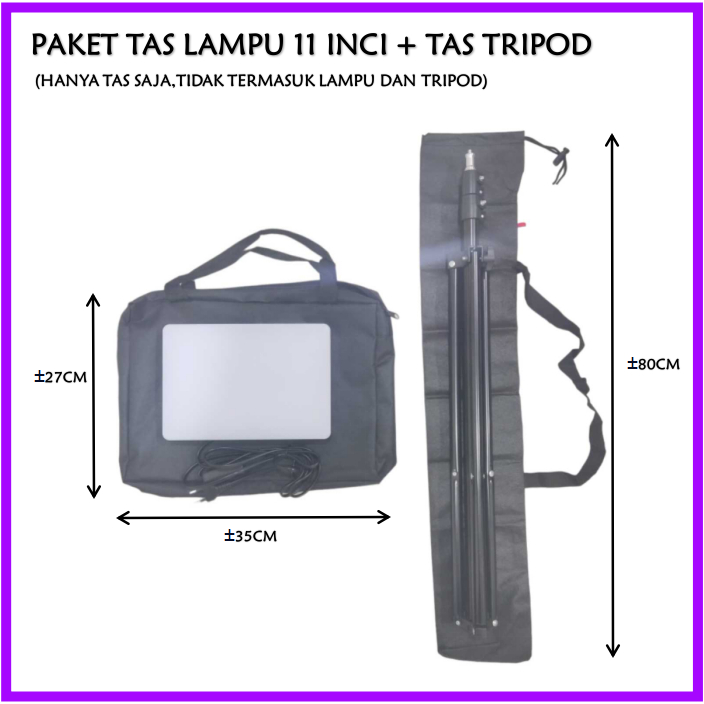 Jual Tas Ringlight 26cm dan Tas Tripod / Tas Lampu Studio Kotak 11 inci ...
